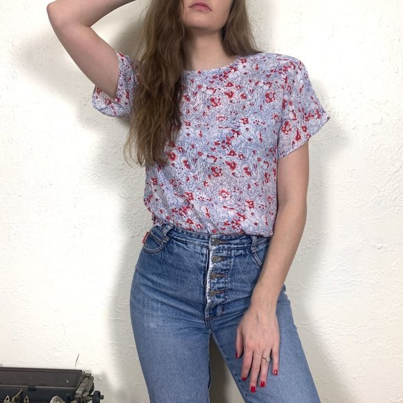 American Vintage | Tops | Tess Paris Milano Vintage 7s Red And Blue ...